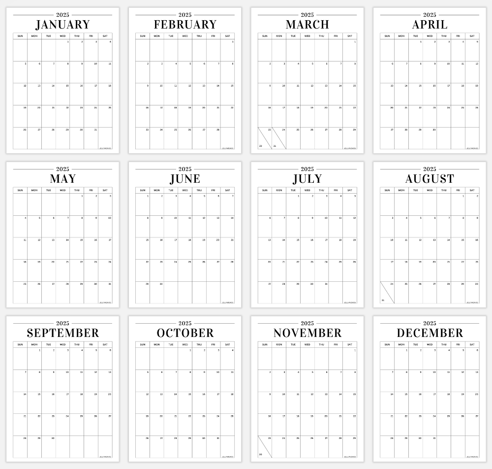 Vertical 2025 Printable Calendar - Calendar Printable 2025