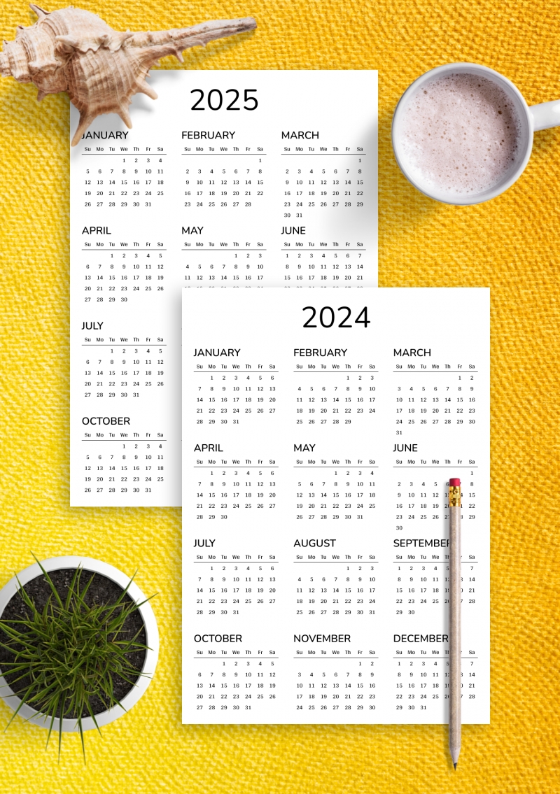 Printable Yearly Calendar 2025 And 2026 - Calendar Printable 2025